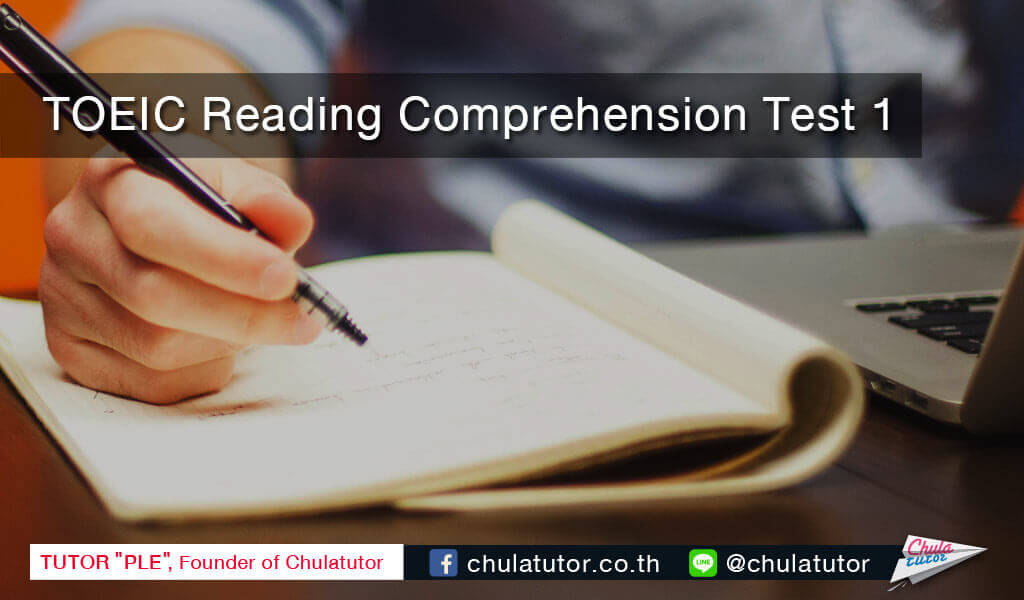 TOEIC Reading Comprehension Test 1 - CHULATUTOR.COM